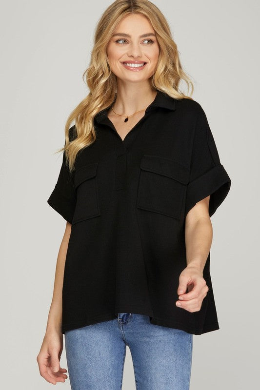 Paxton Collared Shirt (black) – GEORGE-MARY'S