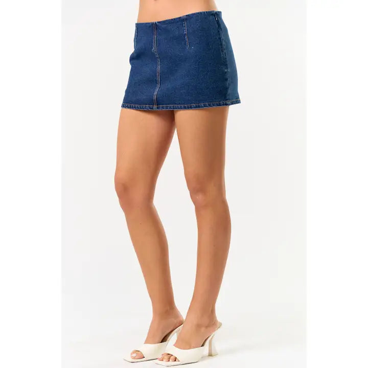 Denim Micro-Mini Skort | GEORGE-MARY'S